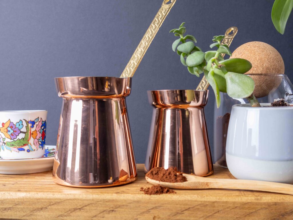 Traditional Copper Coffee Pot, Handcrafted Richness - KayRana